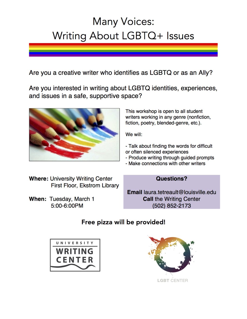 Event: Many Voices: Writing About LGBTQ+ Issues – University of ...